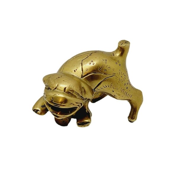 Unbranded | Accents | Solid Brass Etched Gold Bulldog Open Mouth ...